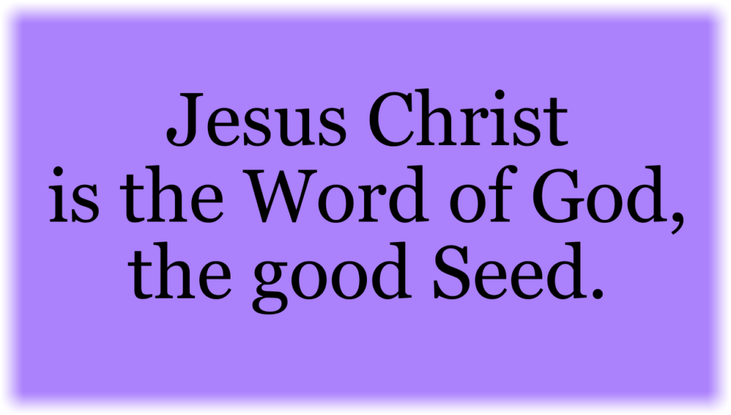 Jesus Christ is the Word of God, the good Seed. – New Images Free ...