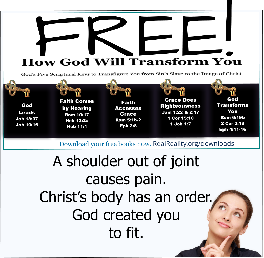 A shoulder out of joint causes pain. Christ’s body has an order defined ...